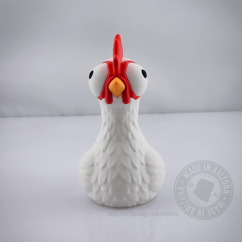 Goofy Chicken Figurine – 3D Printed Handmade Farmhouse Décor, Funny ...