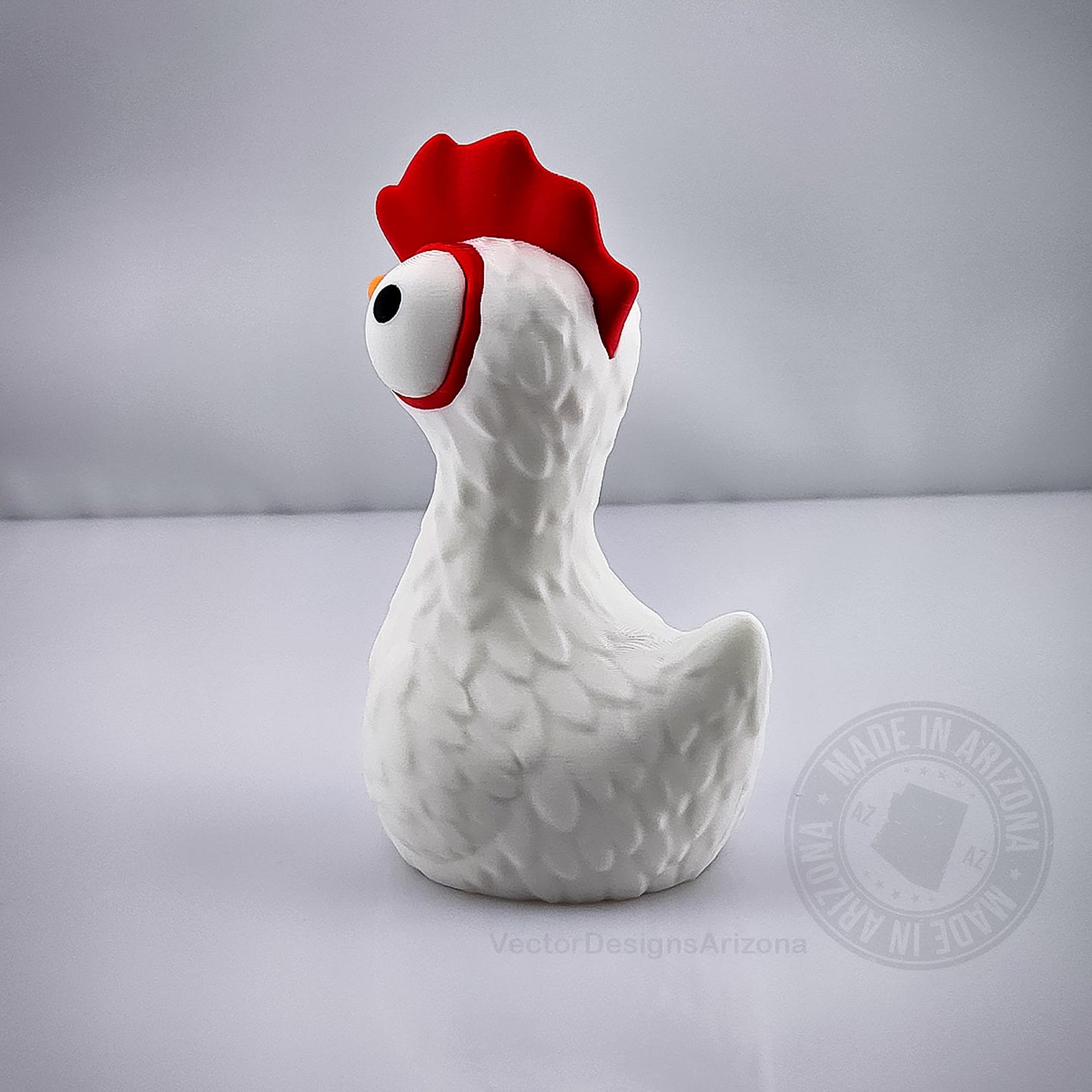 Goofy Chicken Figurine — 3D Printed Funny Chicken Desk Decor, Farmhouse ...