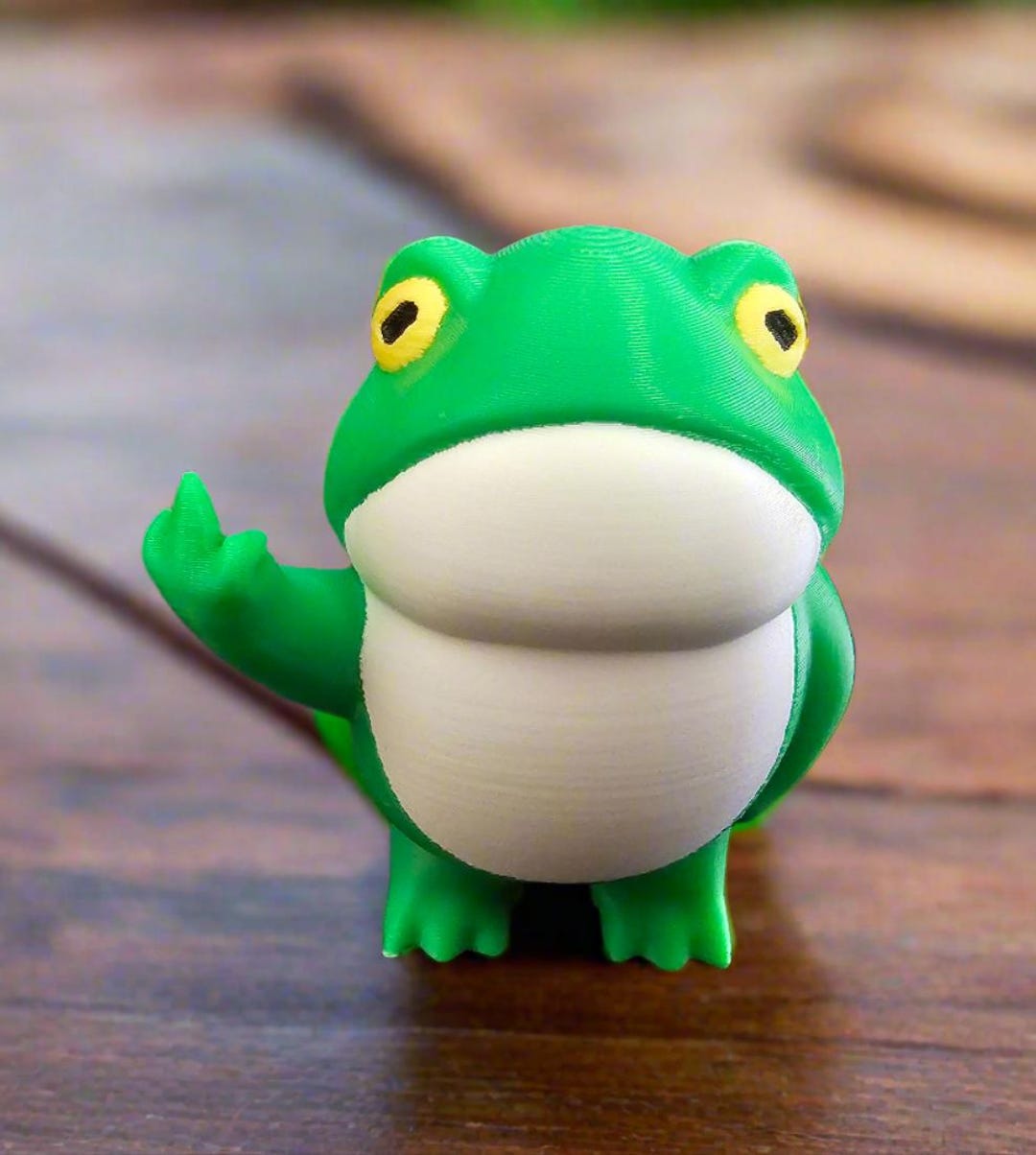Disgruntled Frog Funny Middle Finger Frog Figurine - Etsy