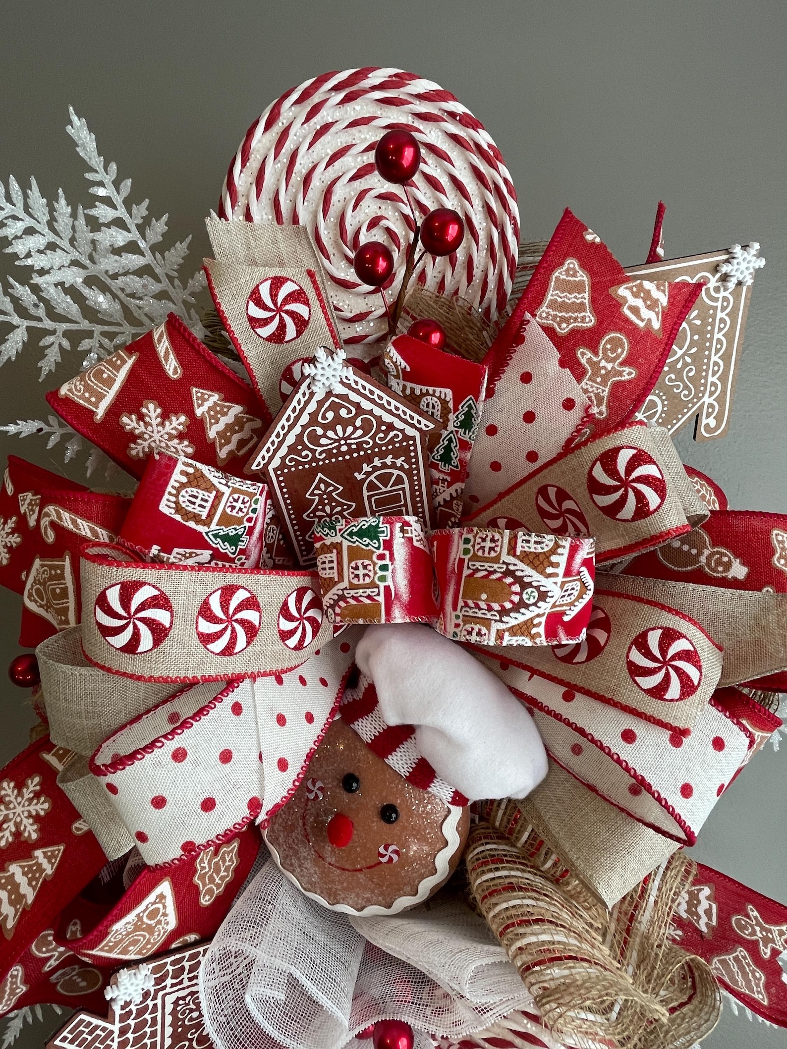Gingerbread Candy Cane Christmas Swag - Etsy