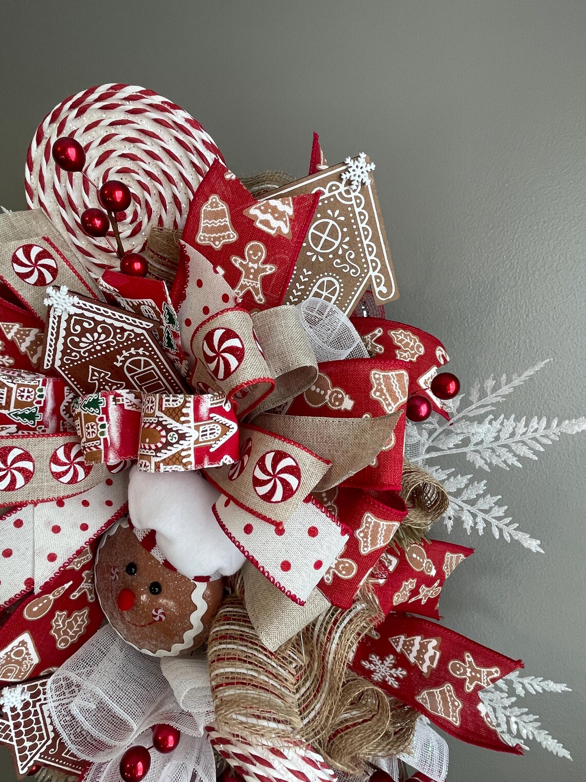 Gingerbread Candy Cane Christmas Swag - Etsy