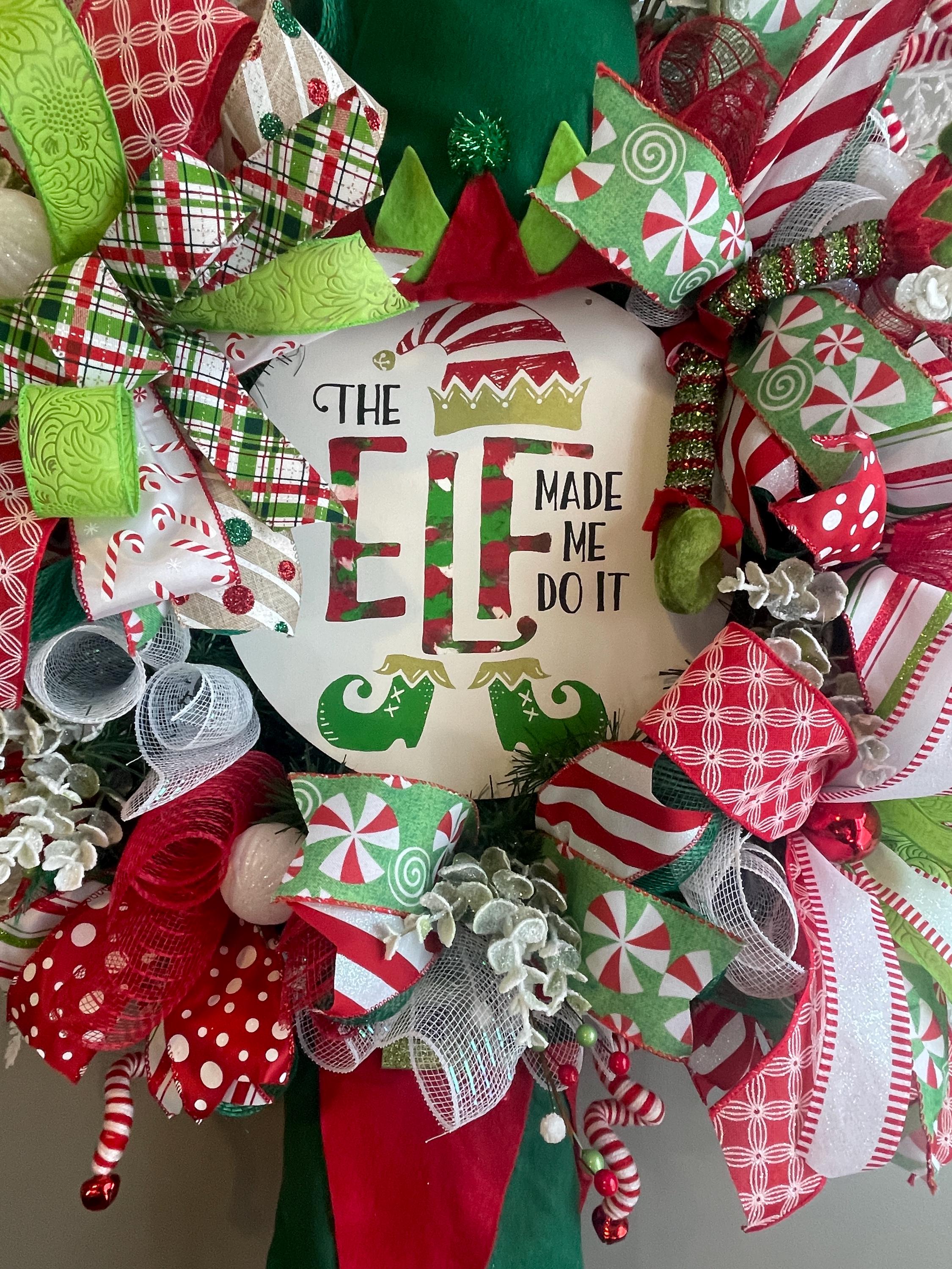 Whimsical Elf-themed Christmas Wreath - Festive Holiday Decor With ...