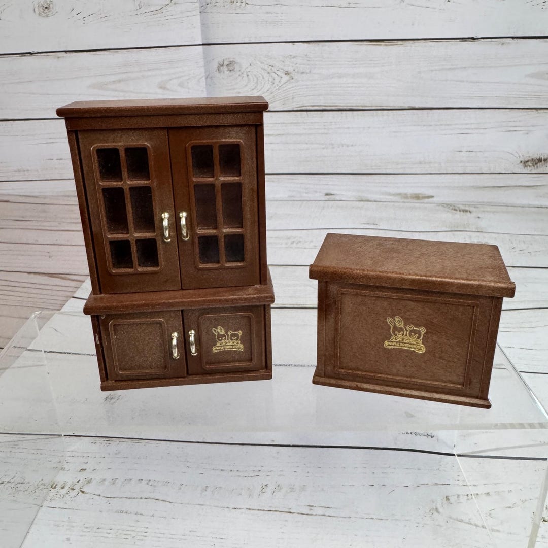 Bandai Maple Town Story 1985 Dining Room China Cabinet Hutch Desk ...
