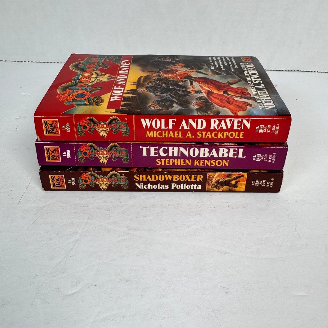 Vintage Shadowrun Wolf and Raven Technobabel Shadowboxer Lot of 3 ...