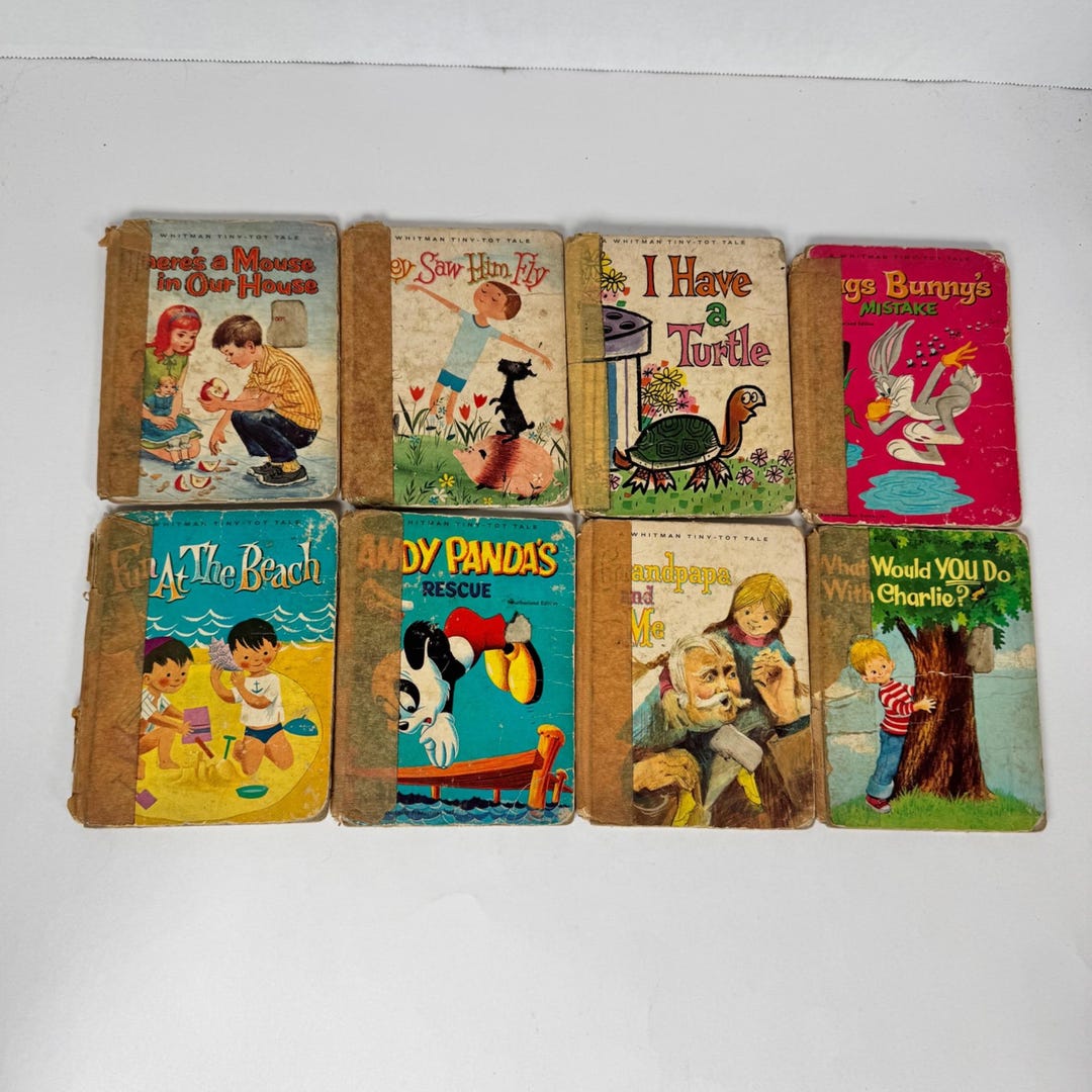 Vintage Whitman Tiny Tot Tales Book Lot 8 Mid Century Children’s Books ...