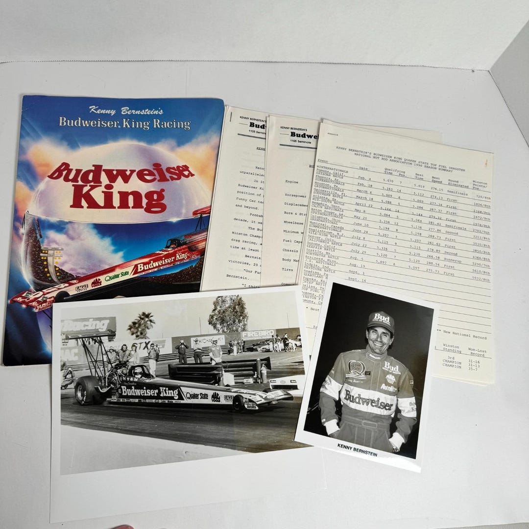 Kenny Bernstein Budweiser King Racing Souvenirs Book With Season ...