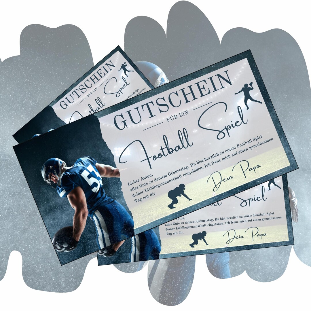 Voucher for a Stadium Visit to Print Out | Gift Idea Football Game ...