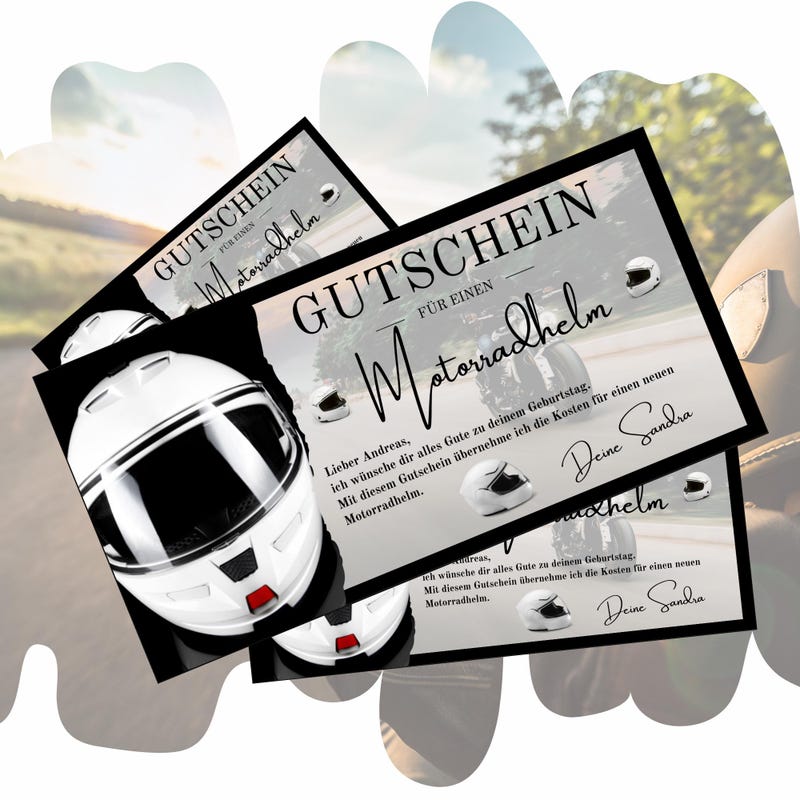 Motorradhelm Als Gutschein Vorlagen Muster Gutscheinideen