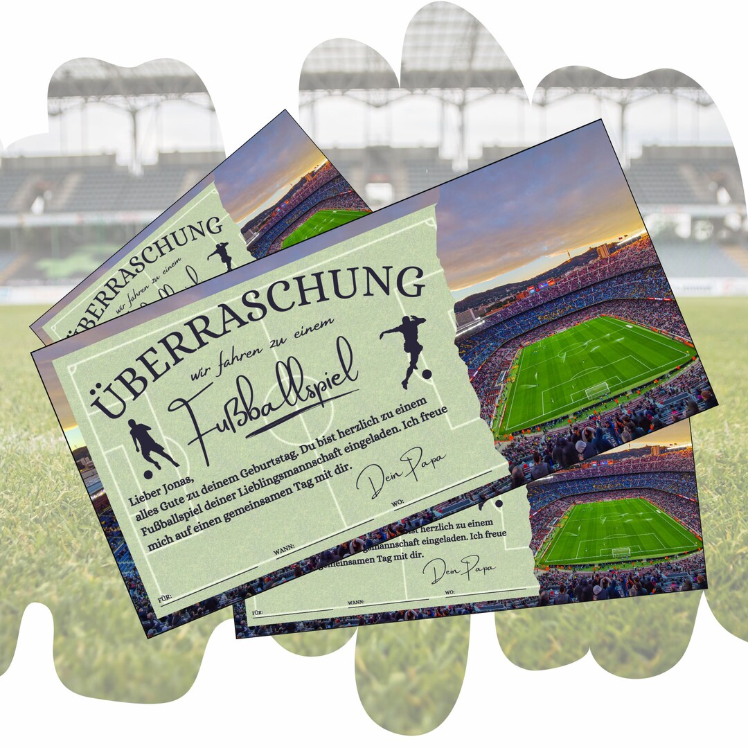 Printable Voucher for a Stadium Visit | Football Match Gift Idea ...