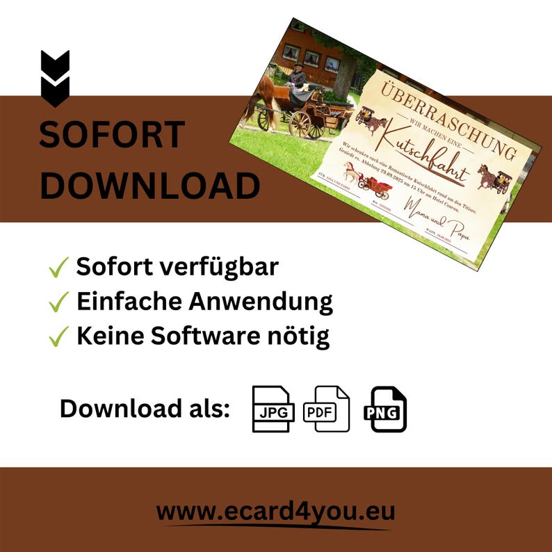 Printable Carriage Ride Voucher Template | Gift Idea: Horse-drawn ...