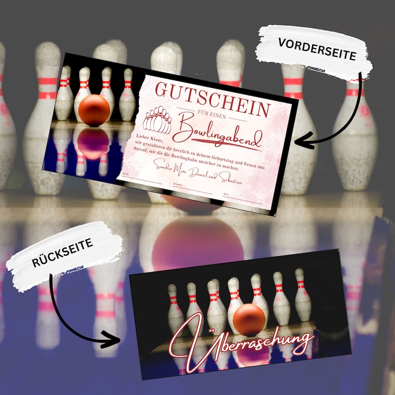 Voucher for a Bowling Evening to Print | Bowling Gift Voucher for a ...