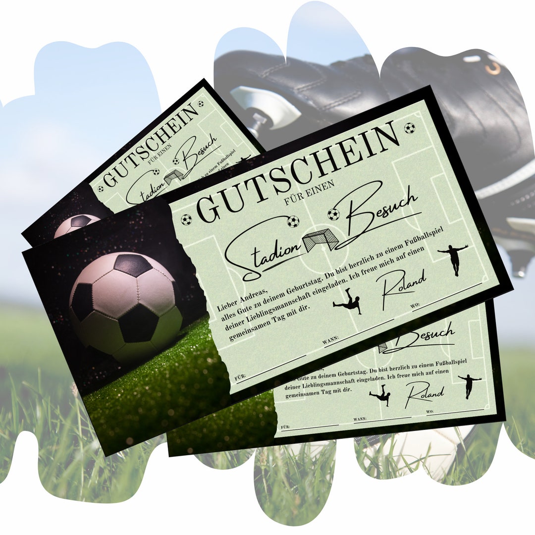 Voucher for a Stadium Visit to Print Out | Gift Idea Football Game ...