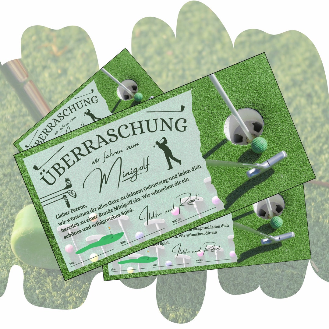 Gift Certificate for a Mini-golf Game | Printable Template | Golf Gift ...