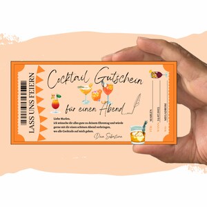Voucher Aperol Cocktail Template to Print | Gift Voucher for a Party ...