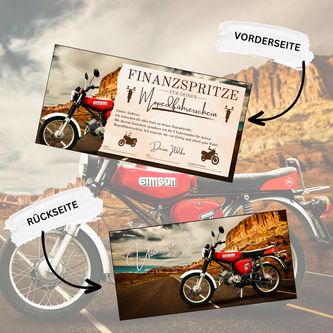 Gift Certificate for a Moped License | Printable Motorcycle Template ...