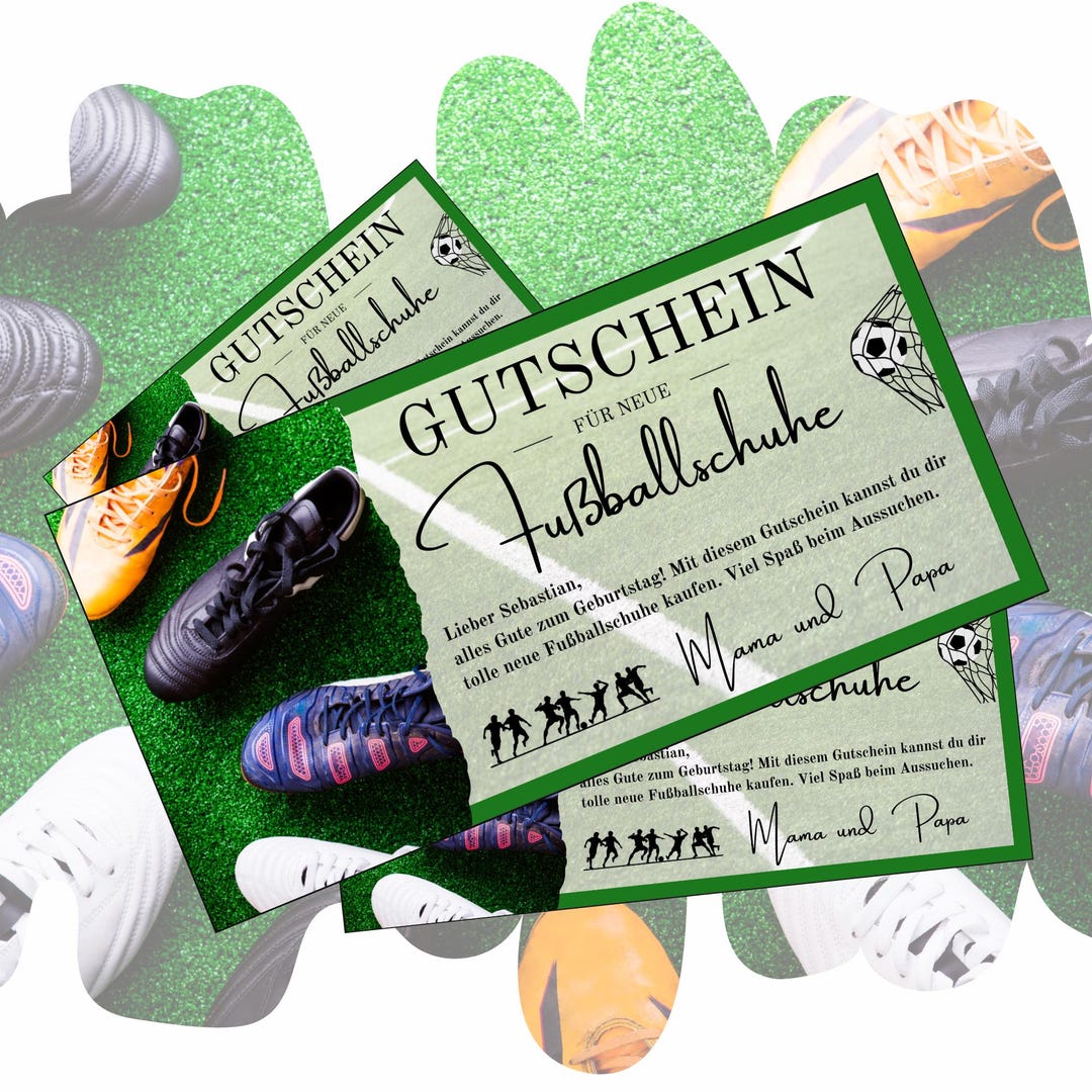 Printable Voucher for New Football Boots | Football Boots Gift Idea ...