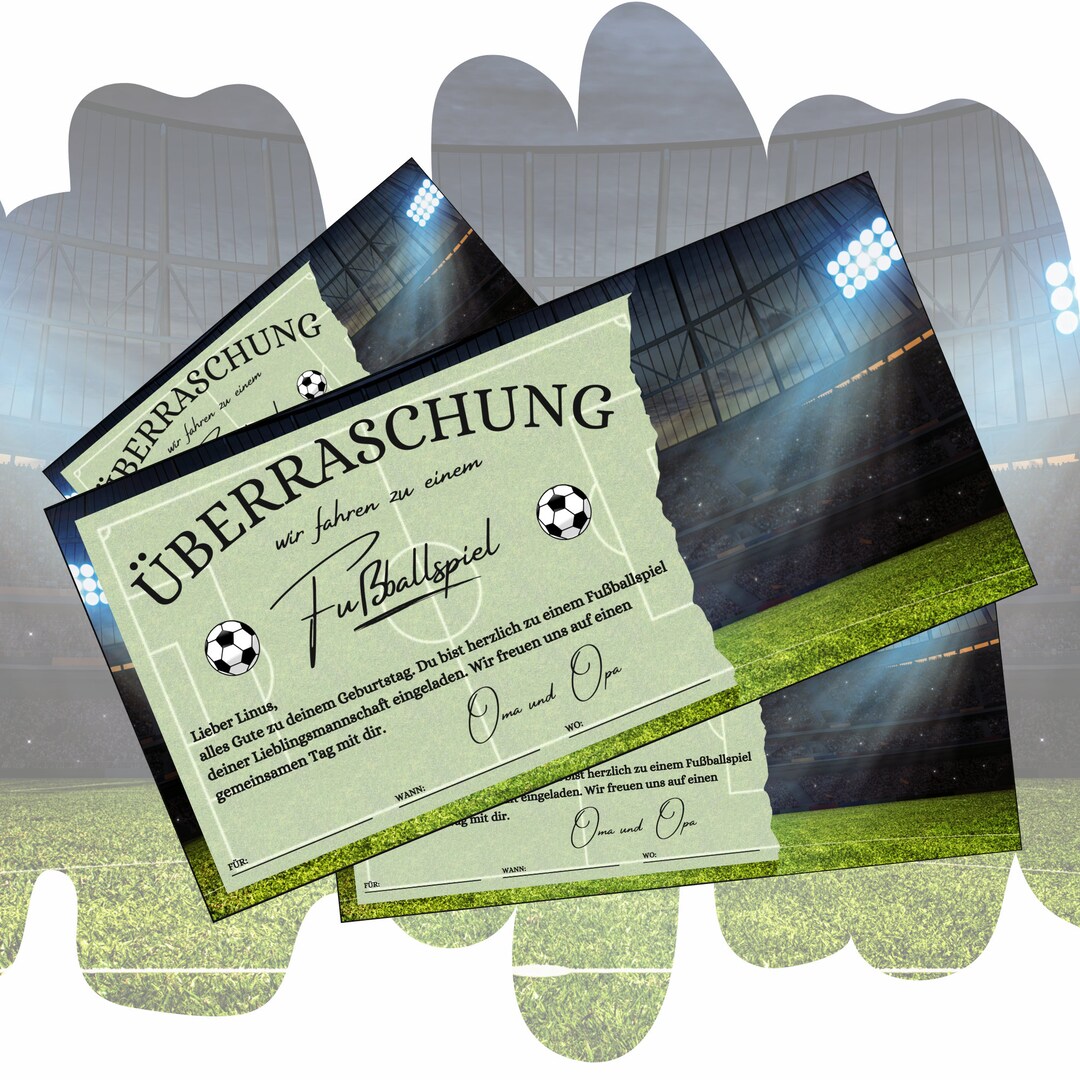 Voucher for a Stadium Visit to Print Out | Gift Idea Football Game ...