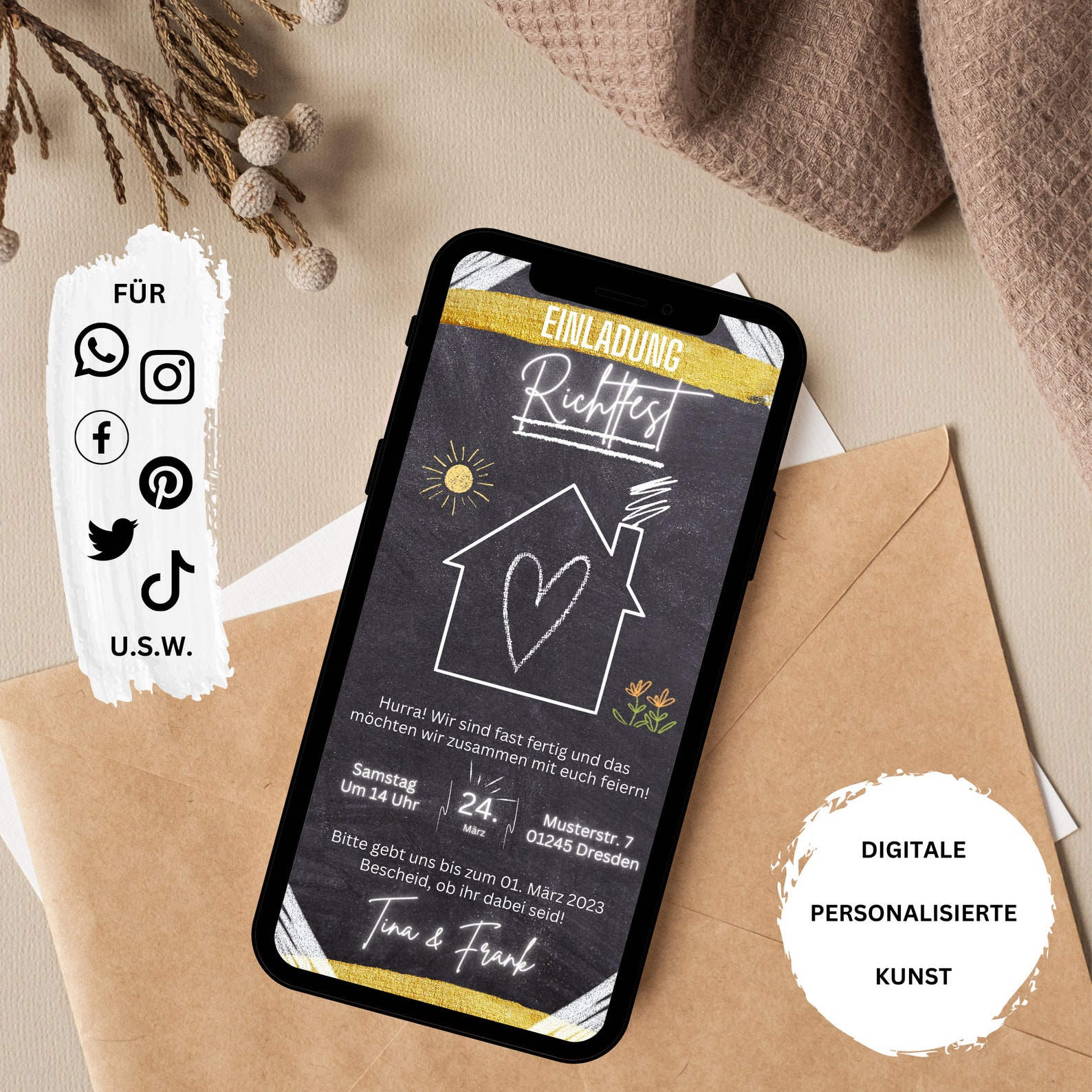 Ecard Topping-out Ceremony Invitation | Digital Whatsapp House ...