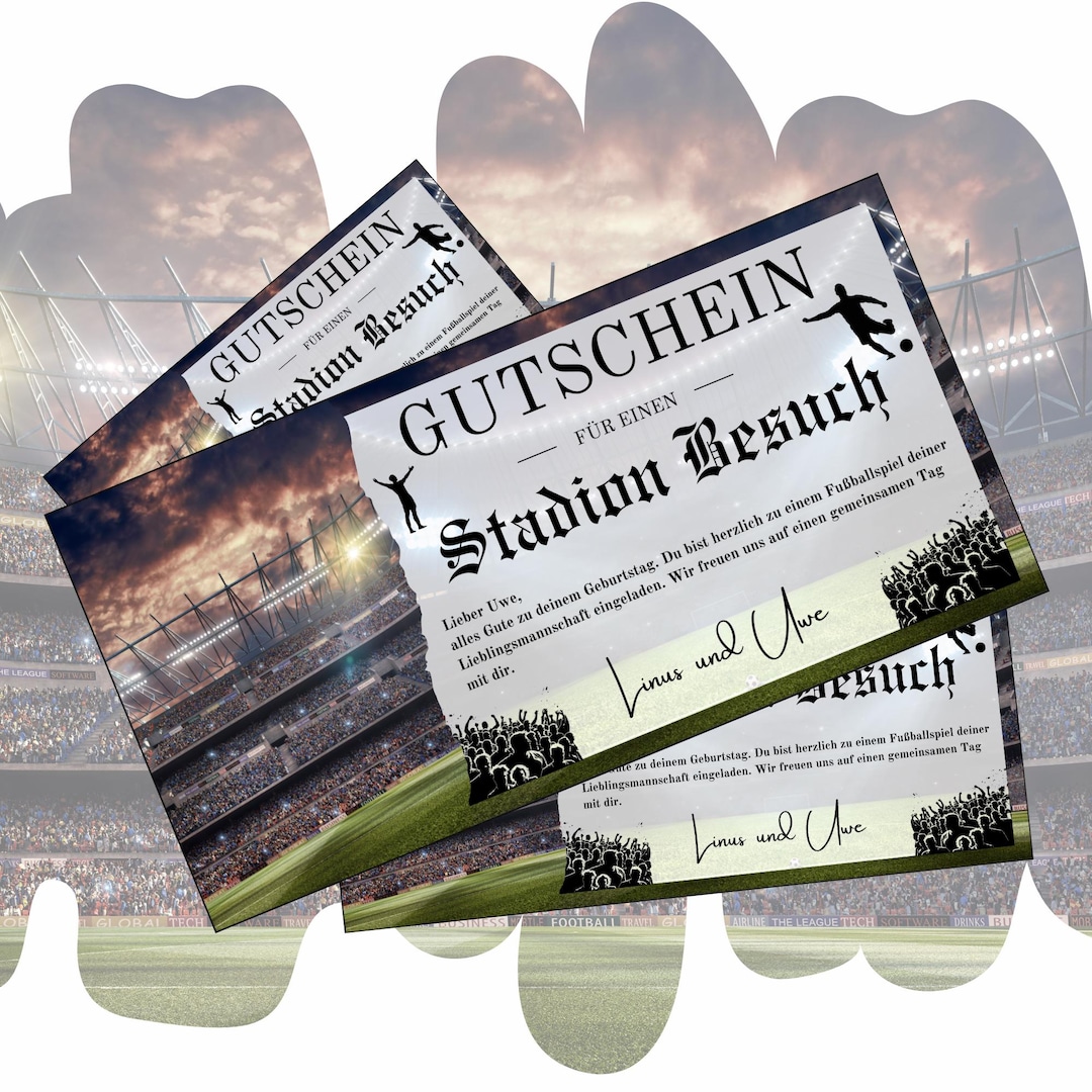 Voucher for a Stadium Visit to Print Out Gift Idea Football Game ...