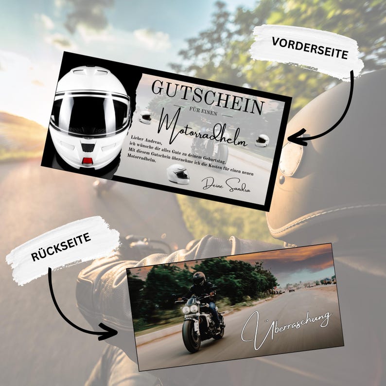 Motorradhelm Als Gutschein Vorlagen Muster Gutscheinideen