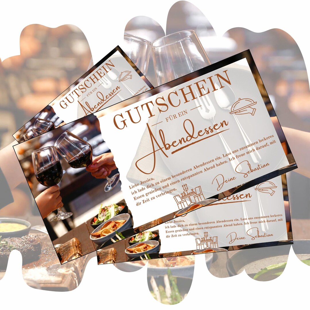 Voucher for a Dinner | Gift Voucher to Print | Eating Out Template ...