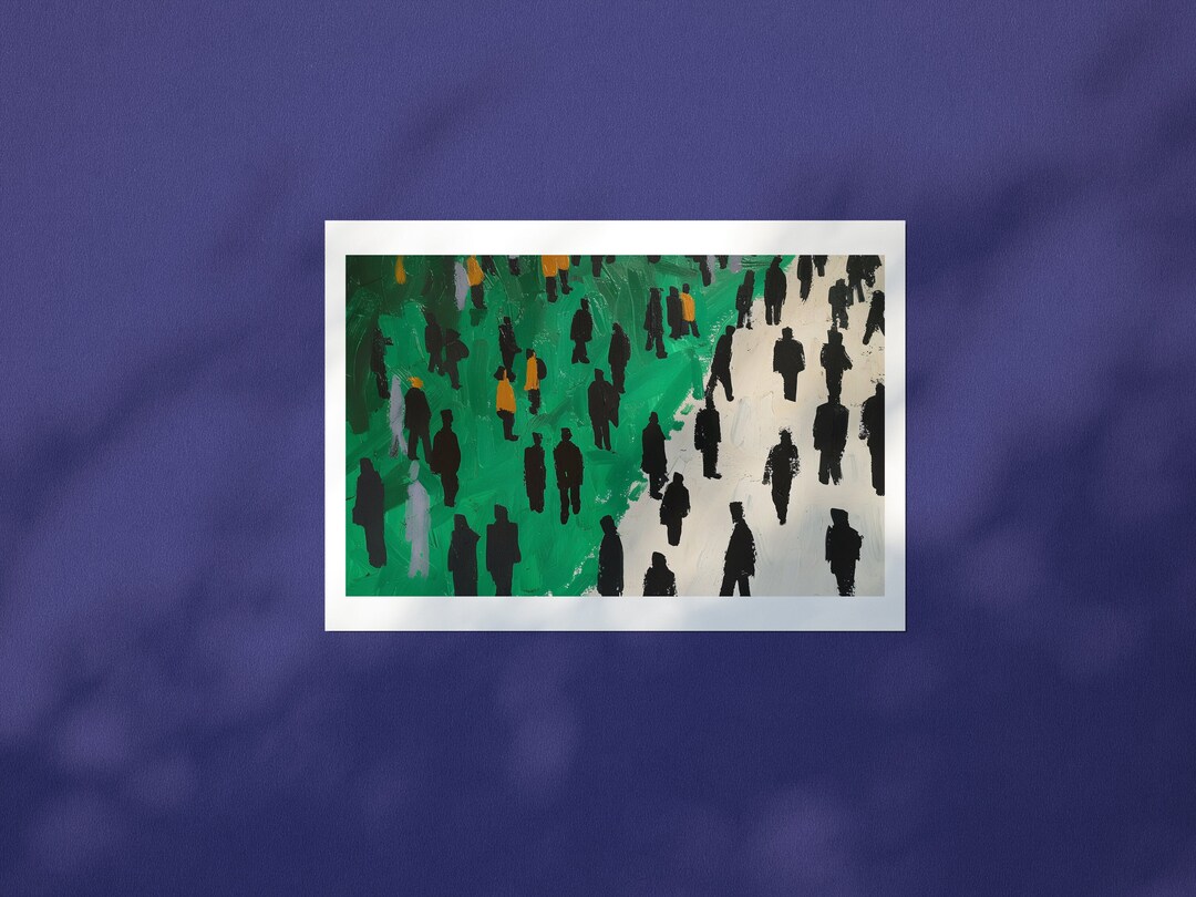 Abstract Cityscape Art Print, Uneasy Yearning, Green Sepia Giclee ...