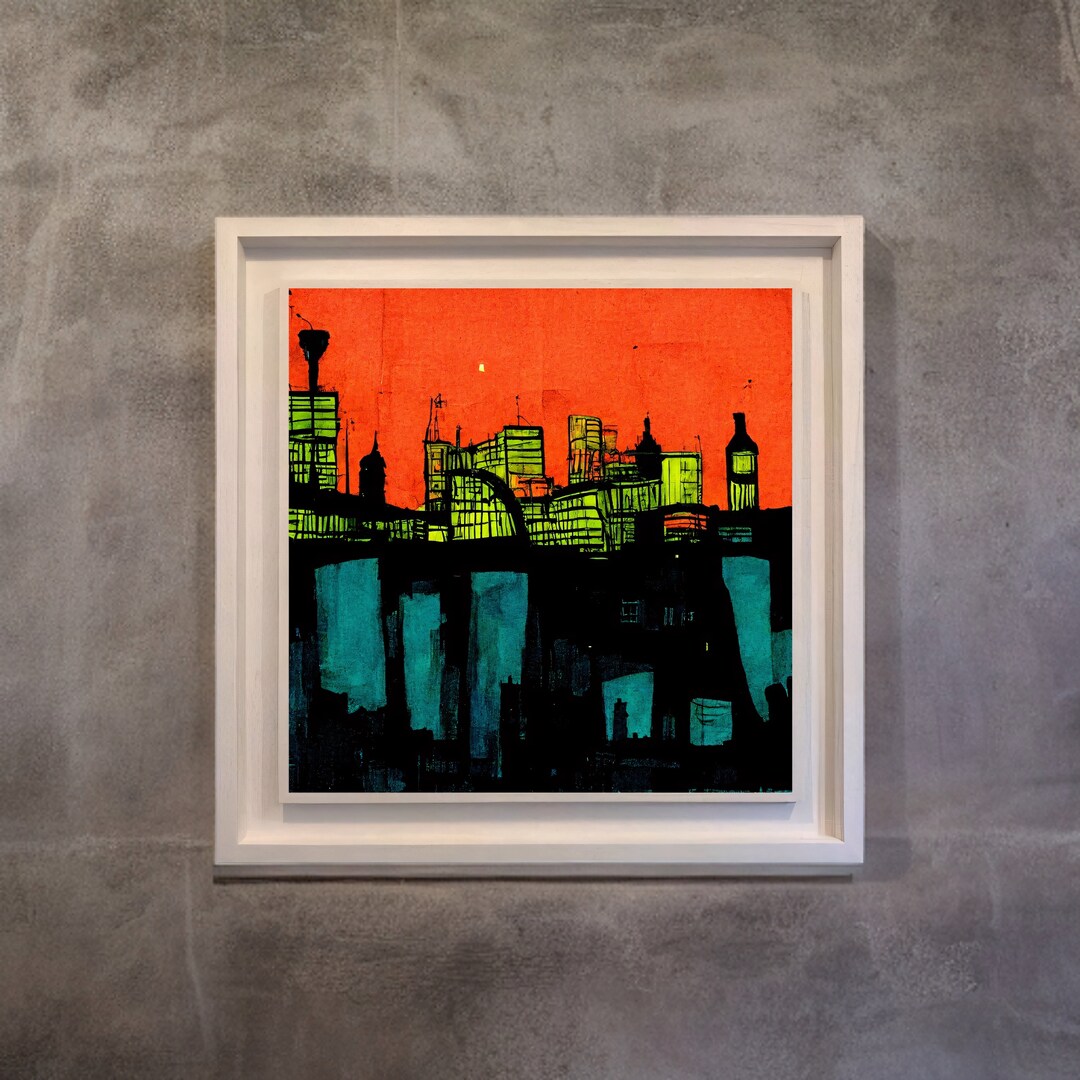 Midnight London Skyline - Art Print Original Artwork Signed ...
