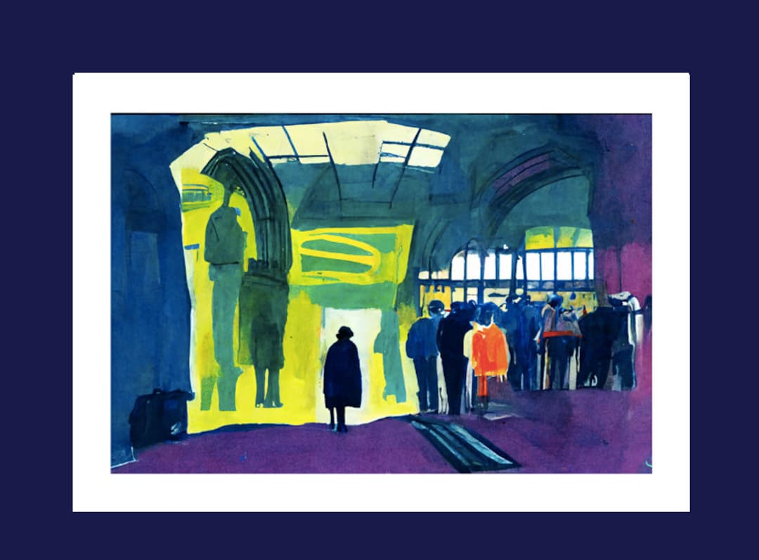 Glasgow Central Station Art Print, Neon Pastel Hues, Signed Artwork - Etsy
