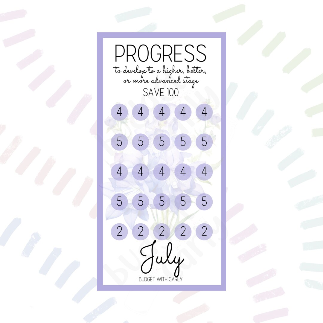 July Savings Challenge Printable for Cash Stuffing | Monthly A6 Savings ...