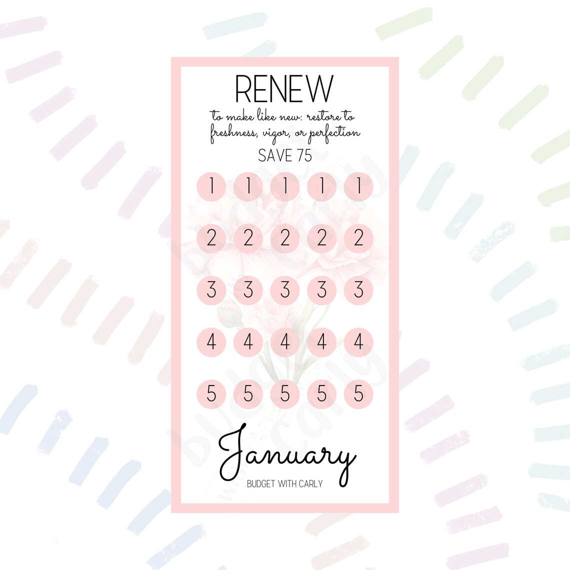 January Savings Challenge Printable for Cash Stuffing | A6 Savings ...