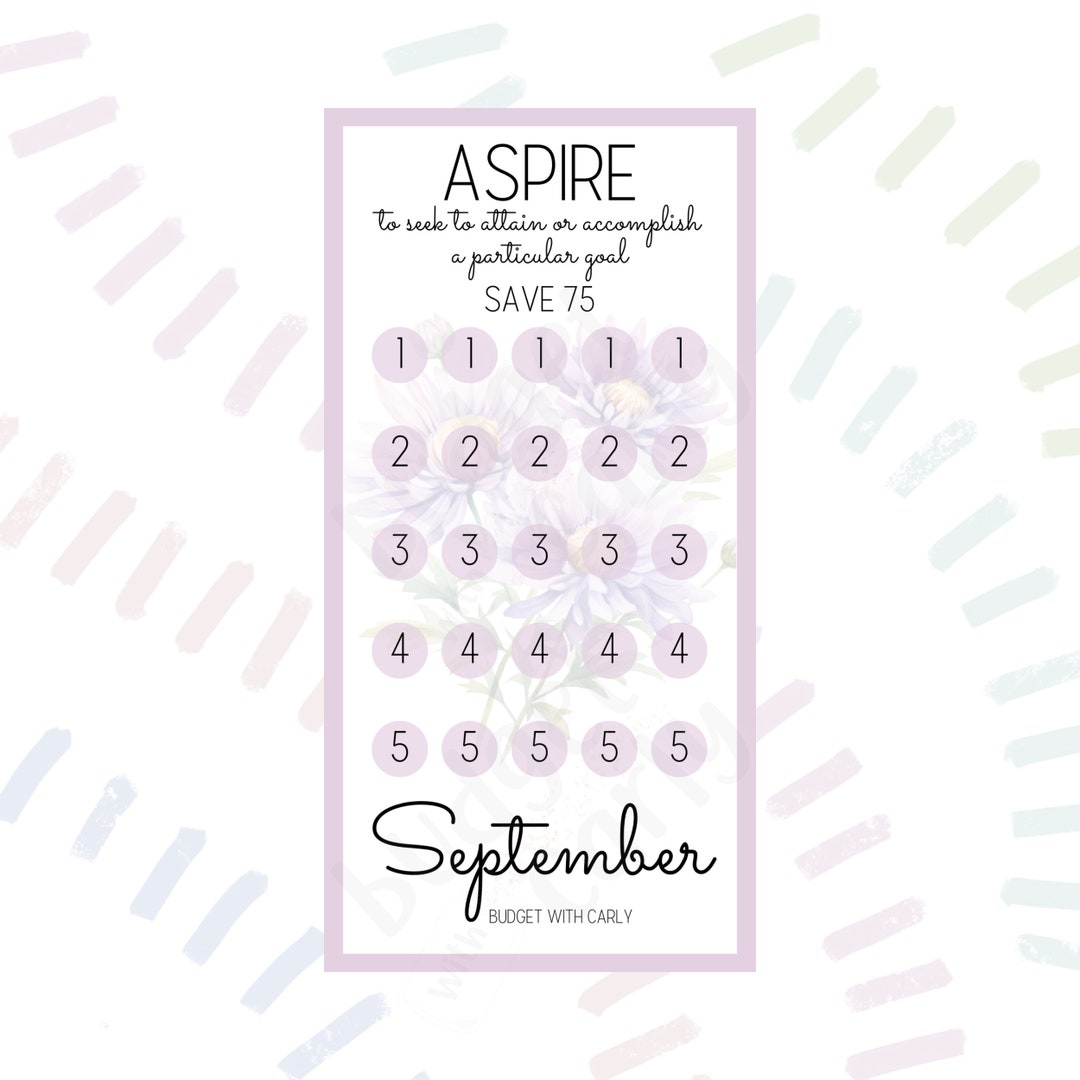 September Savings Challenge Printable: A6 Cash Stuffing Tracker ...