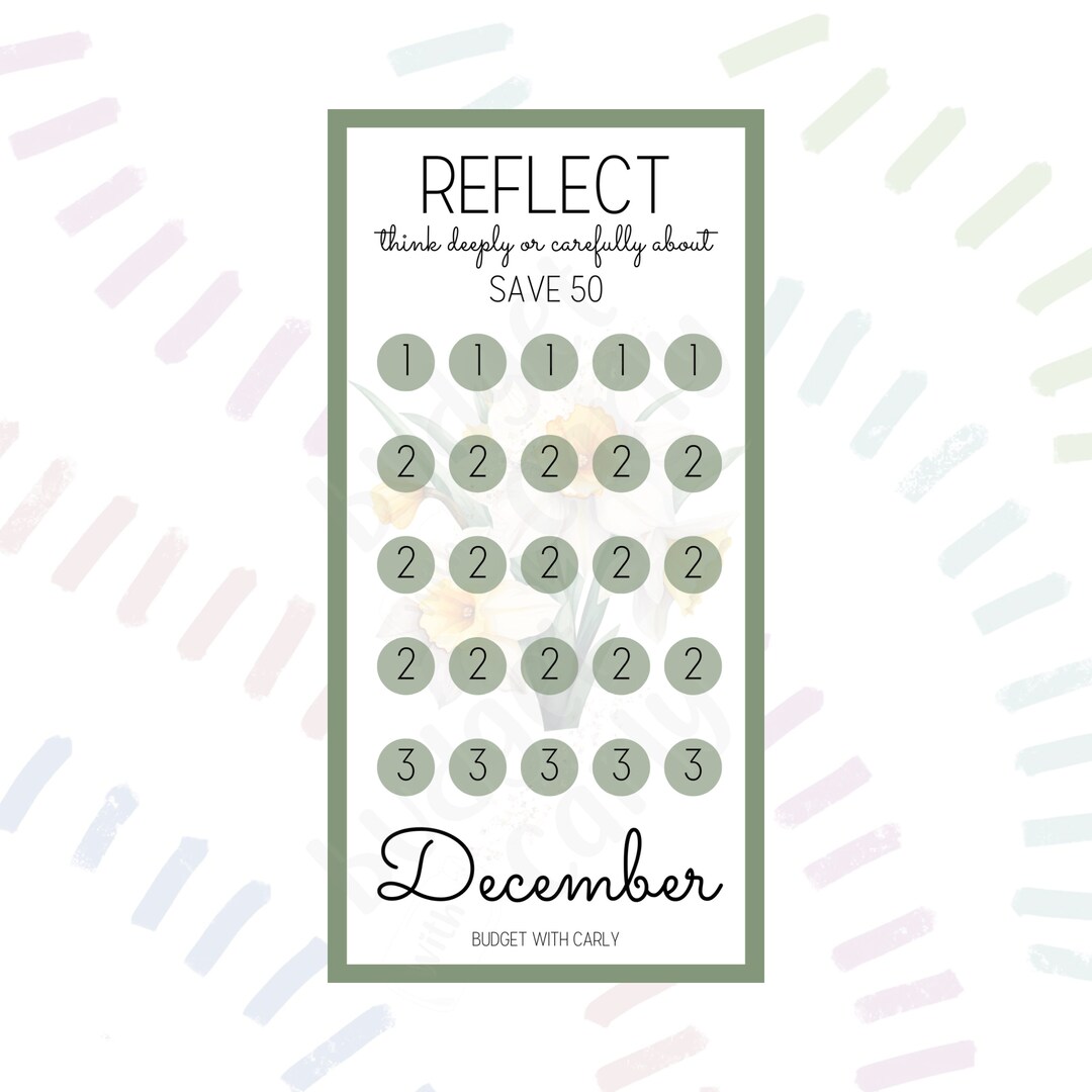 December Savings Challenge Printable for Cash Stuffing | Monthly A6 ...