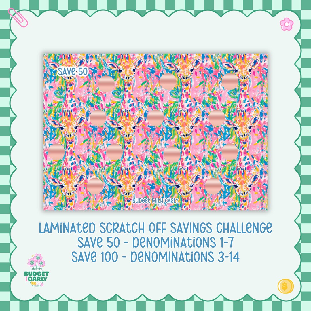 Scratch off Savings Challenge: Cash Stuffing, Budget Binder - Etsy