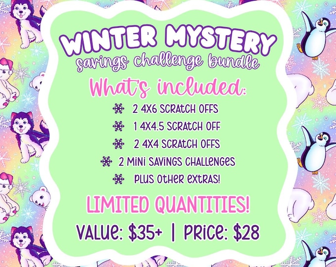 Winter Mystery Savings Challenge Bundle | Cash Stuffing, Budget by ...