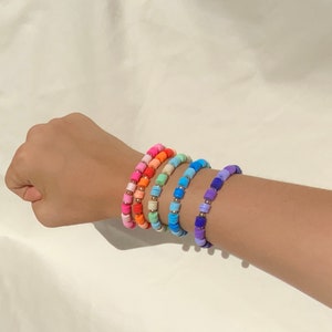 Preppy Clay Bead Bracelets - Etsy