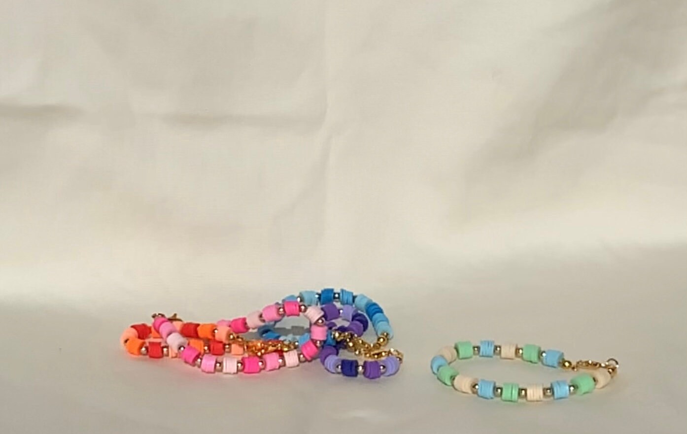 Preppy Clay Bead Bracelets - Etsy