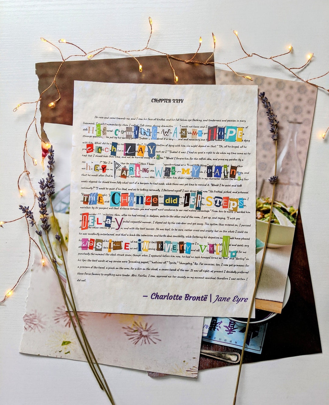 Charlotte Bronte Jane Eyre Quote // Handmade Literary Art Collage - Etsy