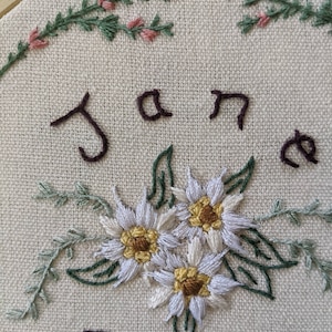 Jane Eyre Embroidery // Handmade Classic Literature Floral Embroidery ...
