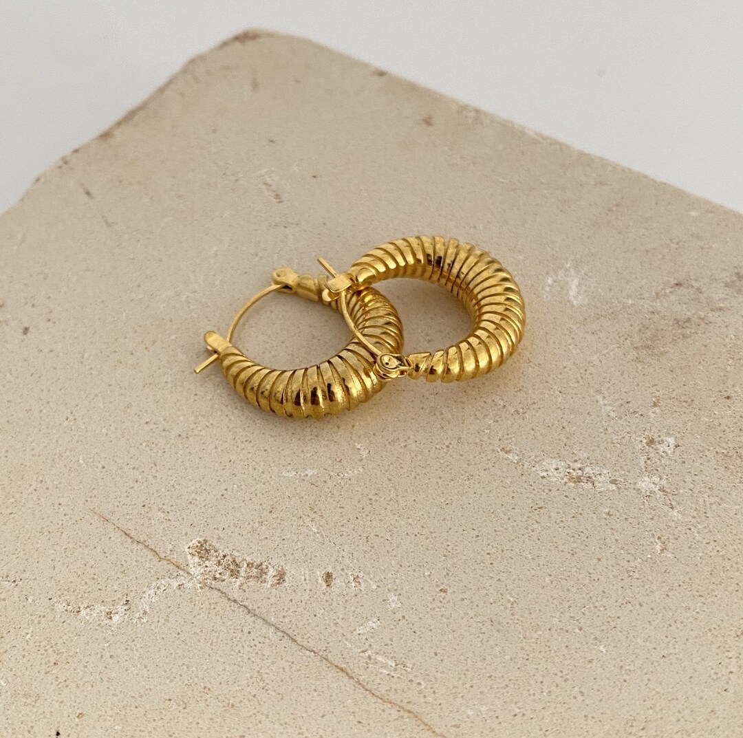 Croissant Earrings Gold Earrings Hoops Earrings Perfect - Etsy