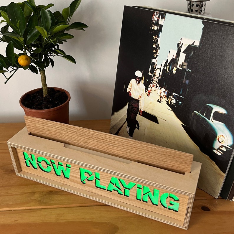 Now Playing Record Stand or Holder Record Holder English Oak - Etsy