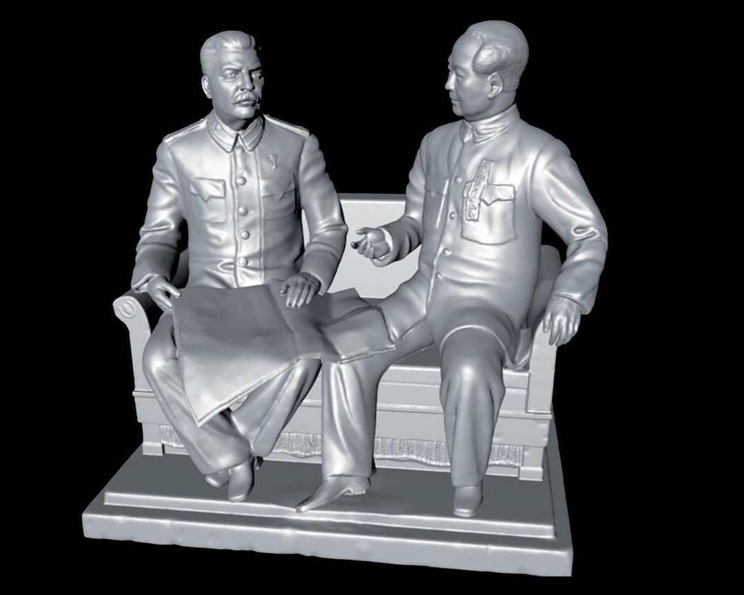 Josef Stalin and Mao Zedong Meeting in 1949, Communist Leader Sculpture ...
