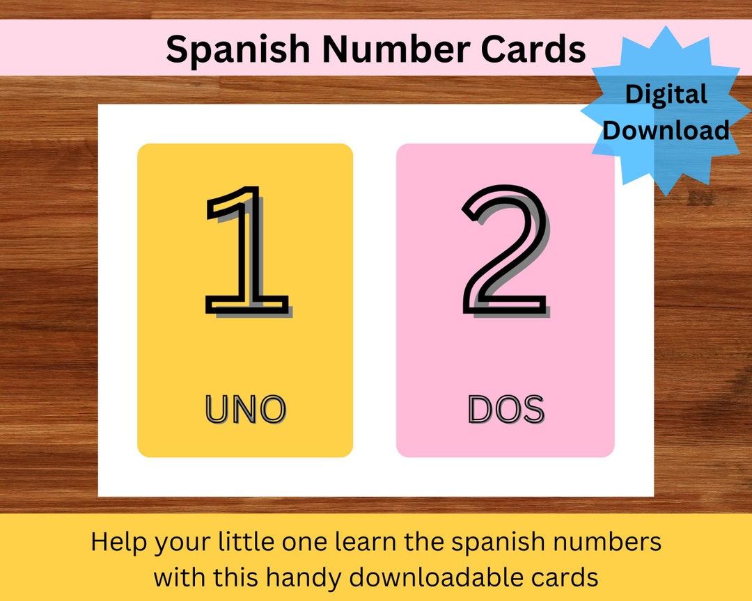 Spanish Childrens Flash Cards, Numbers, 1 - 10 Counting Cards, Promotes ...