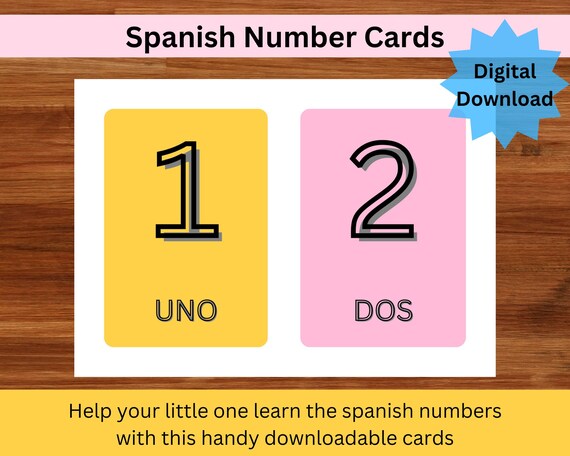 Spanish Childrens Flash Cards Numbers 1 10 Counting Cards - Etsy