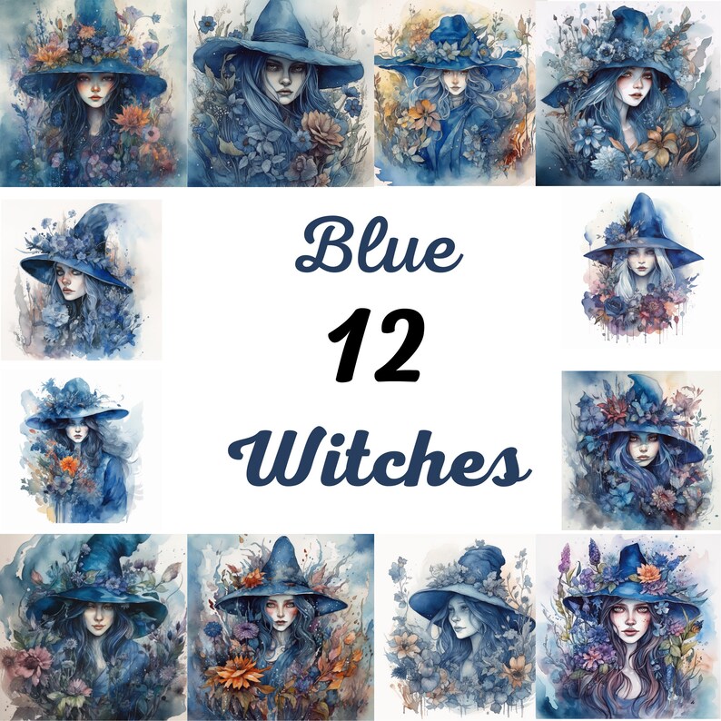 60 Witch Clipart Design Pack | PNG | Fantasy Watercolour Clipart ...