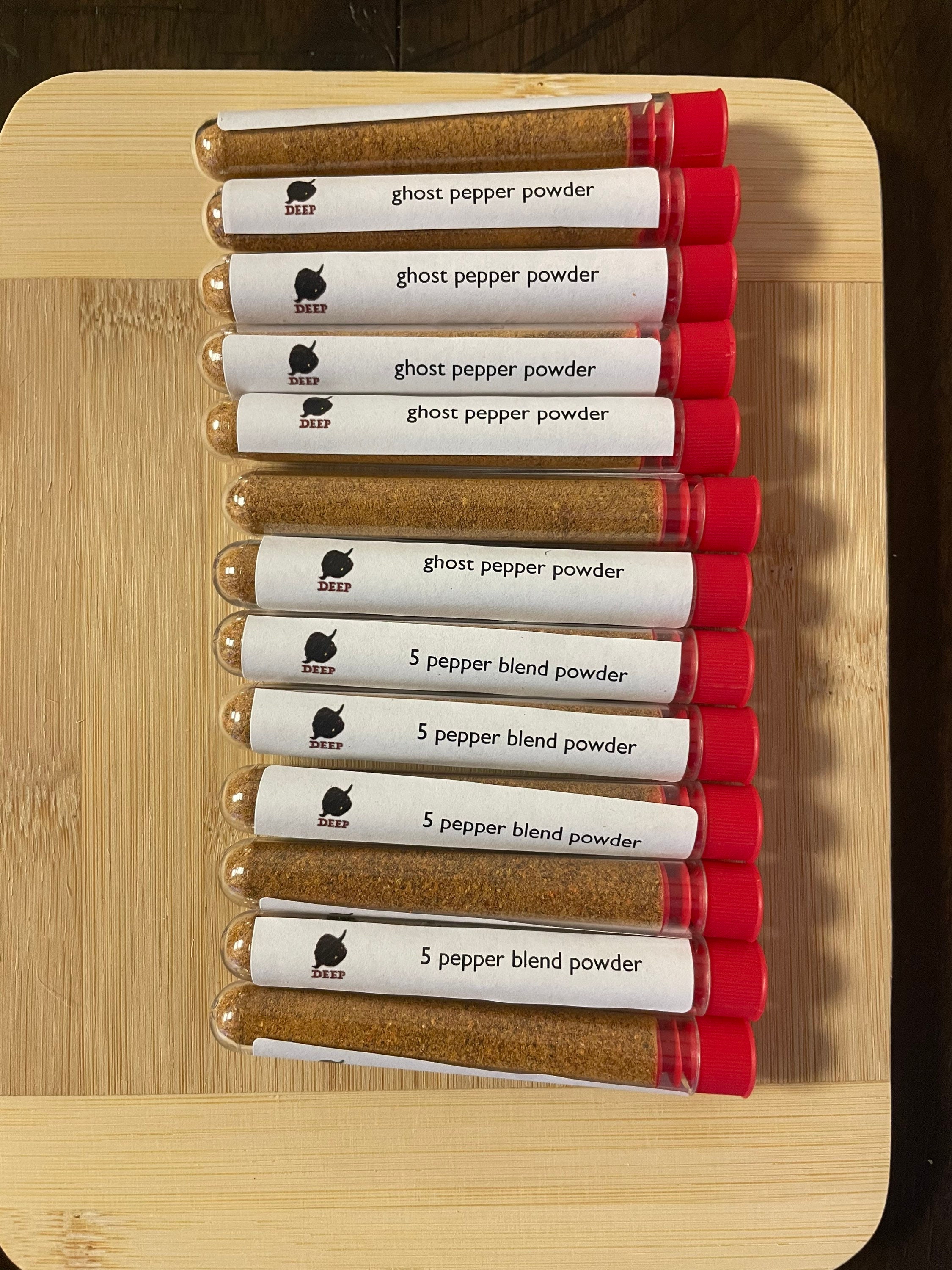 Premium Organic Hot Pepper Powder Vials | Ghost Pepper & Mix Pepper ...