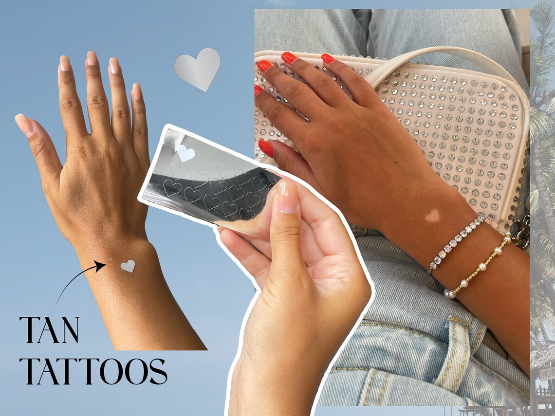 Heart Tanning Tattoo Sticker Decal. Pack of 18. | Sun Tan Bed, Skin ...