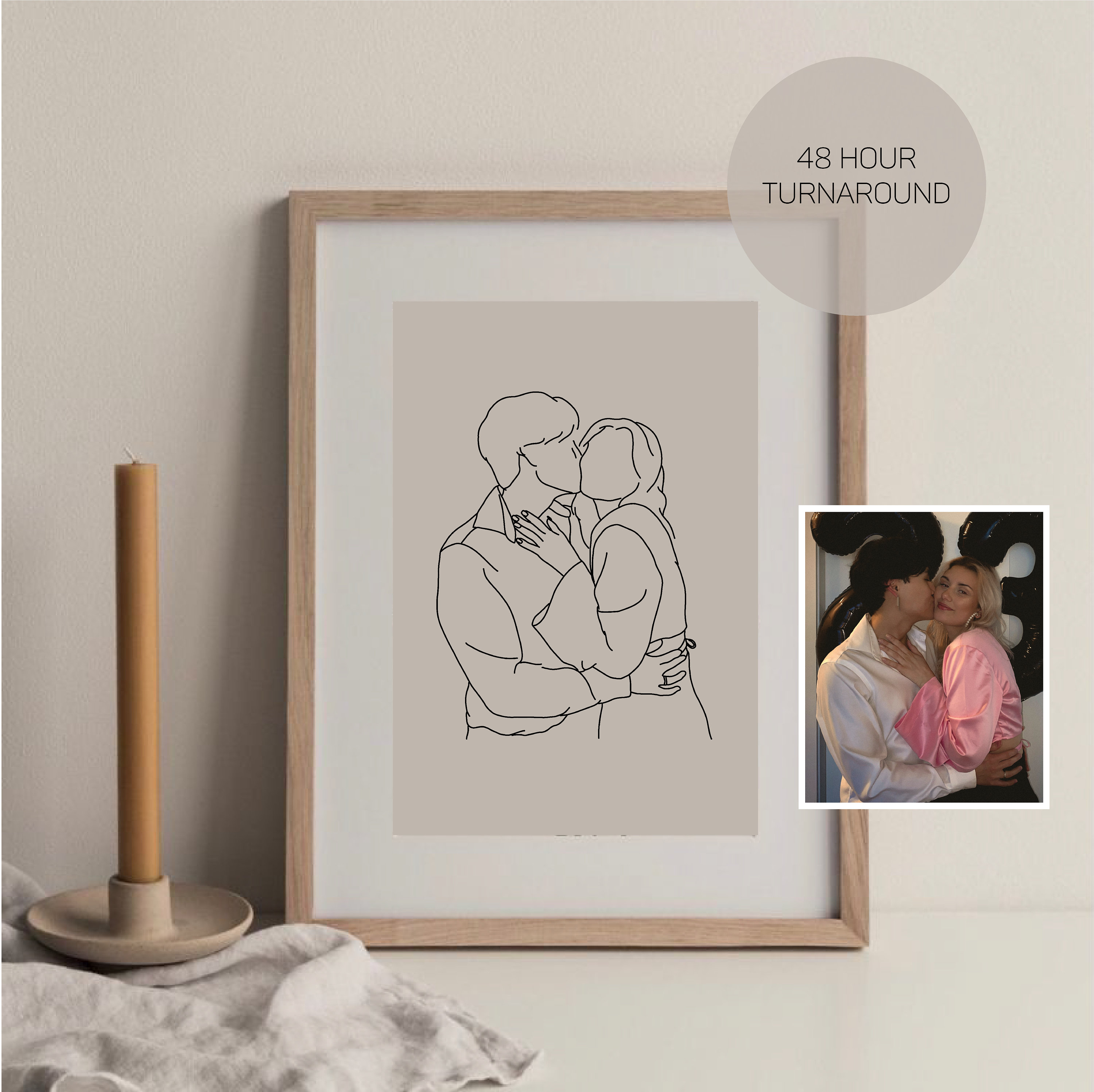 Custom Line Art From Photo - Digital Product - Personalized Gift for ...