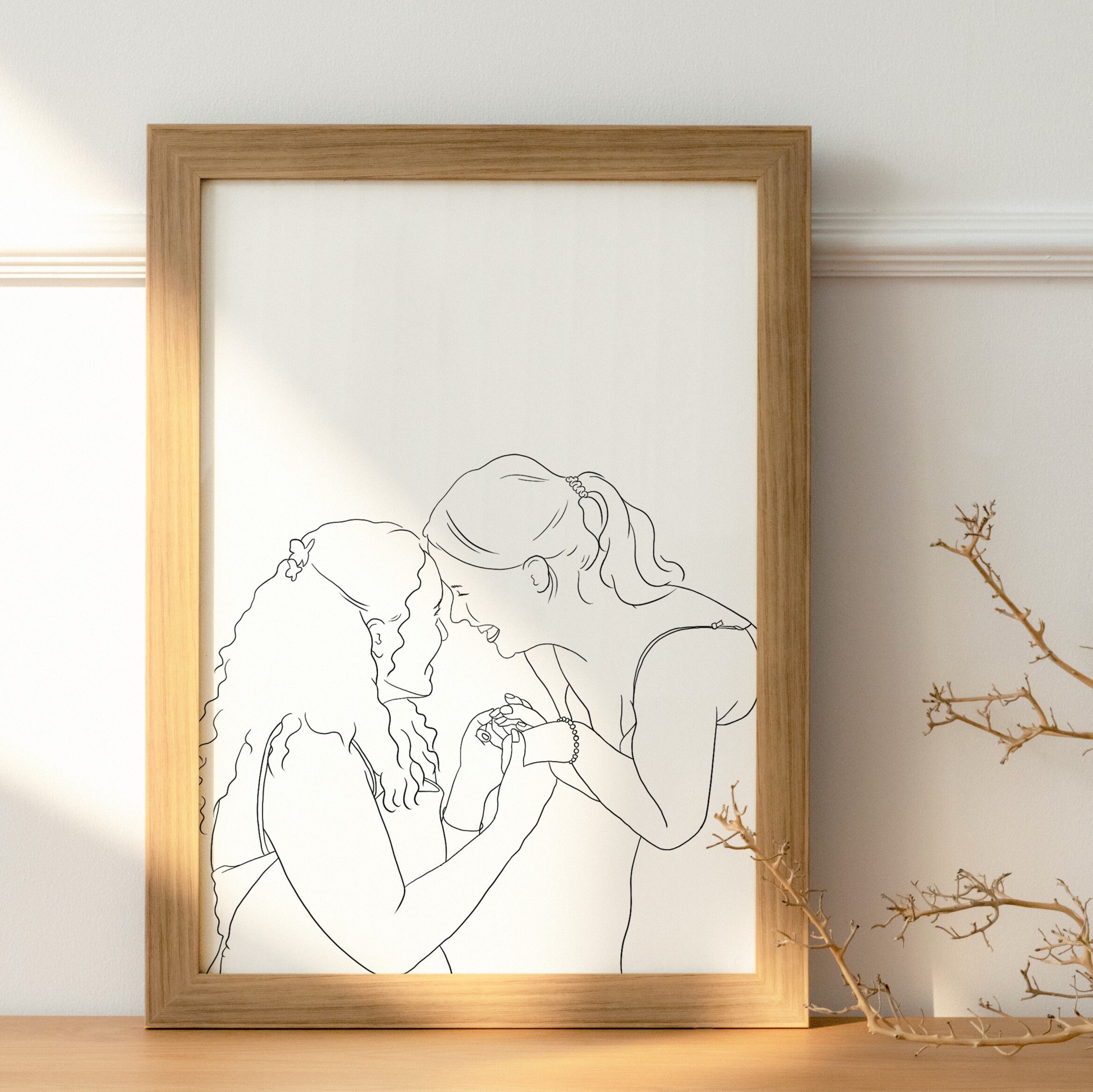 Custom Line Art From Photo - Digital Product - Personalized Gift for ...