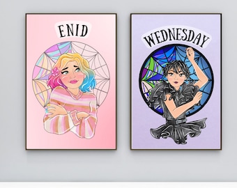 Wednesday and Enid Poster - Etsy