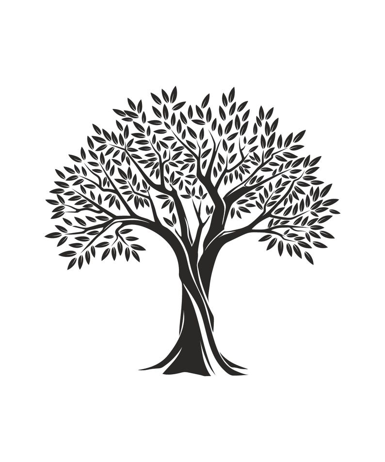 Tree Silhouette Svg,forest Silhouette,tree Svg,big Tree Svg, Tree Cut ...